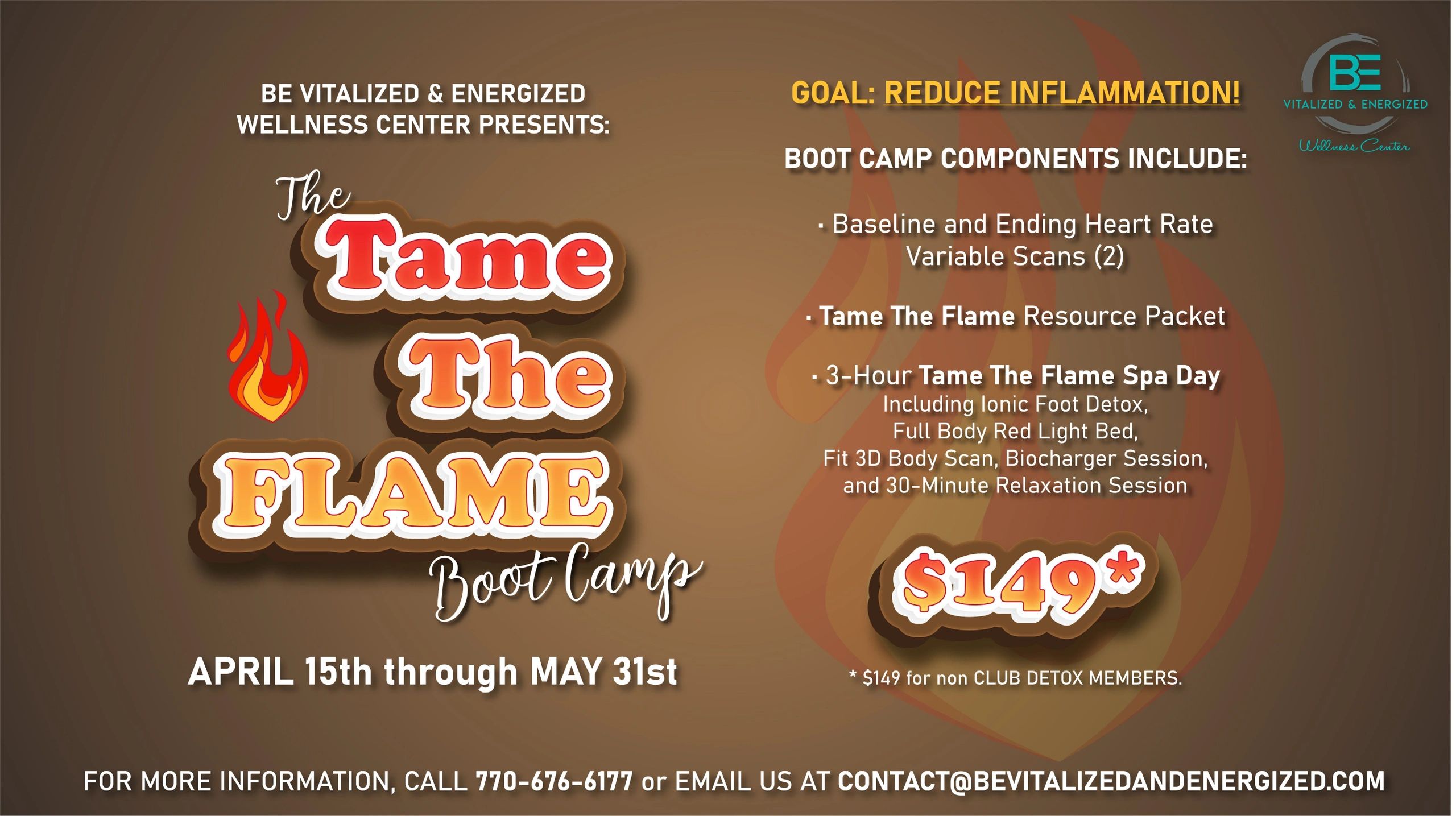 Tame the Flame 2023 Boot Camp